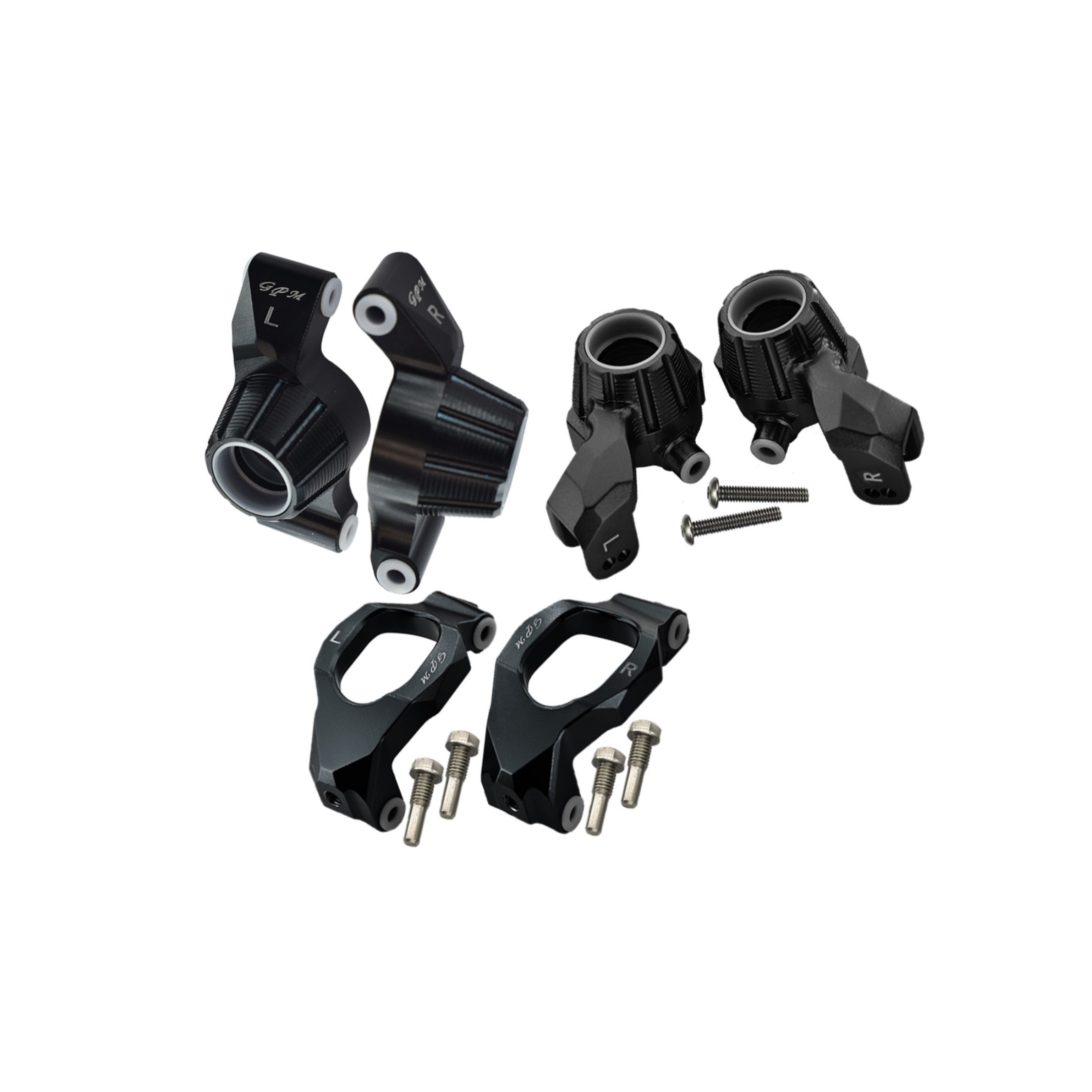 TRAXXAS MAXX 4S WIDEMAXX CNC ALLOY FRONT + REAR C-HUBS & KNUCKLE ARM ...