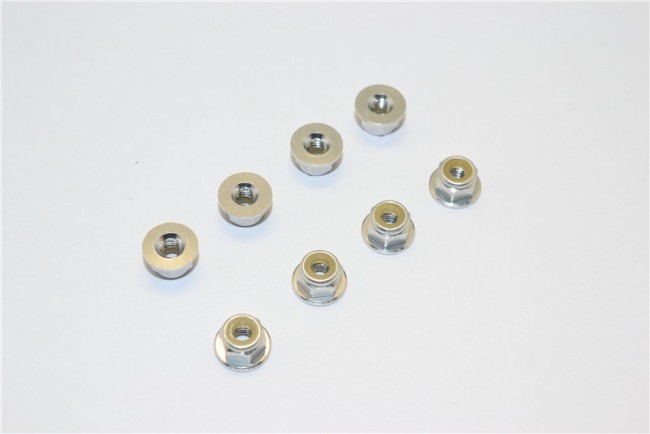 GPM Racing Aluminum M4 4mm Flanged Nylon Lock Nuts for 1/10 Scale RC Car Truck Buggy Crawler ...