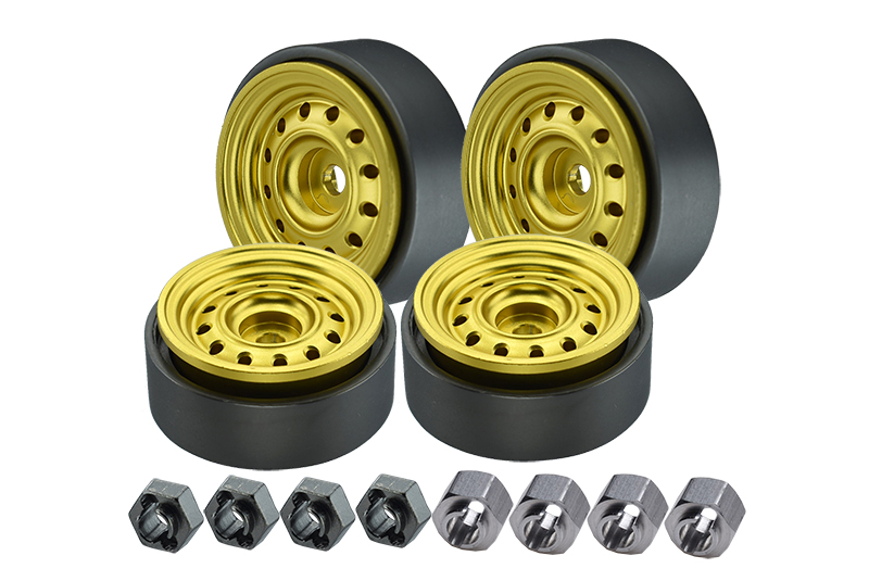 TRAXXAS TRX4M AXIAL SCX24 ALLOY 1 INCH BEADLOCK WHEELS ( GOLD ) GPM ...