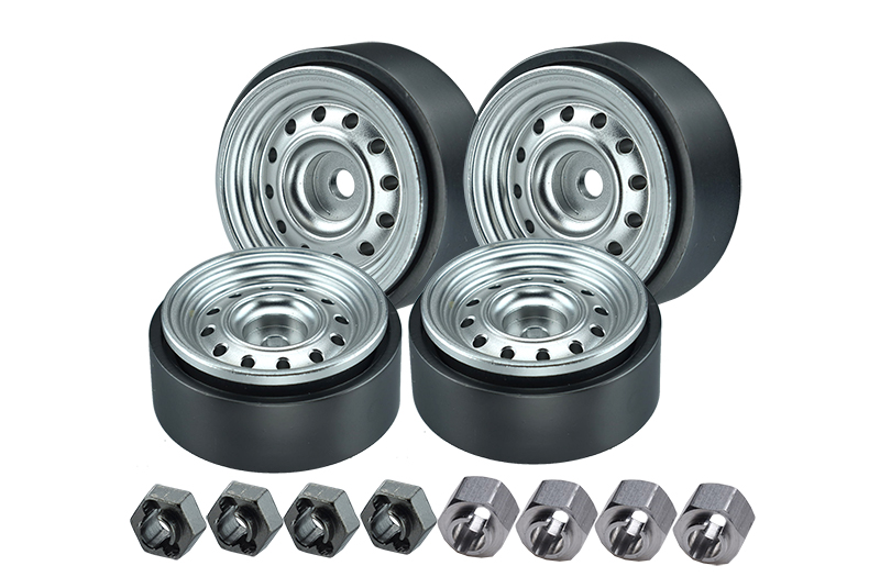 TRAXXAS TRX4M AXIAL SCX24 ALLOY 1 INCH BEADLOCK WHEELS ( SILVER ) GPM ...
