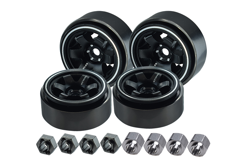 TRAXXAS TRX4M AXIAL SCX24 ALLOY 1 INCH BEADLOCK WHEELS ( BLACK ) GPM ...