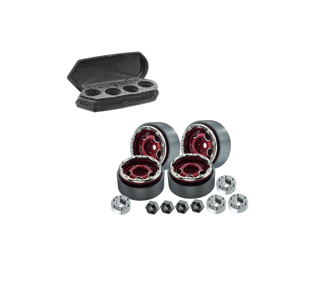 TRAXXAS TRX4M AXIAL SCX24 ALLOY 1 INCH BEADLOCK WHEELS ( RED ) GPM ...