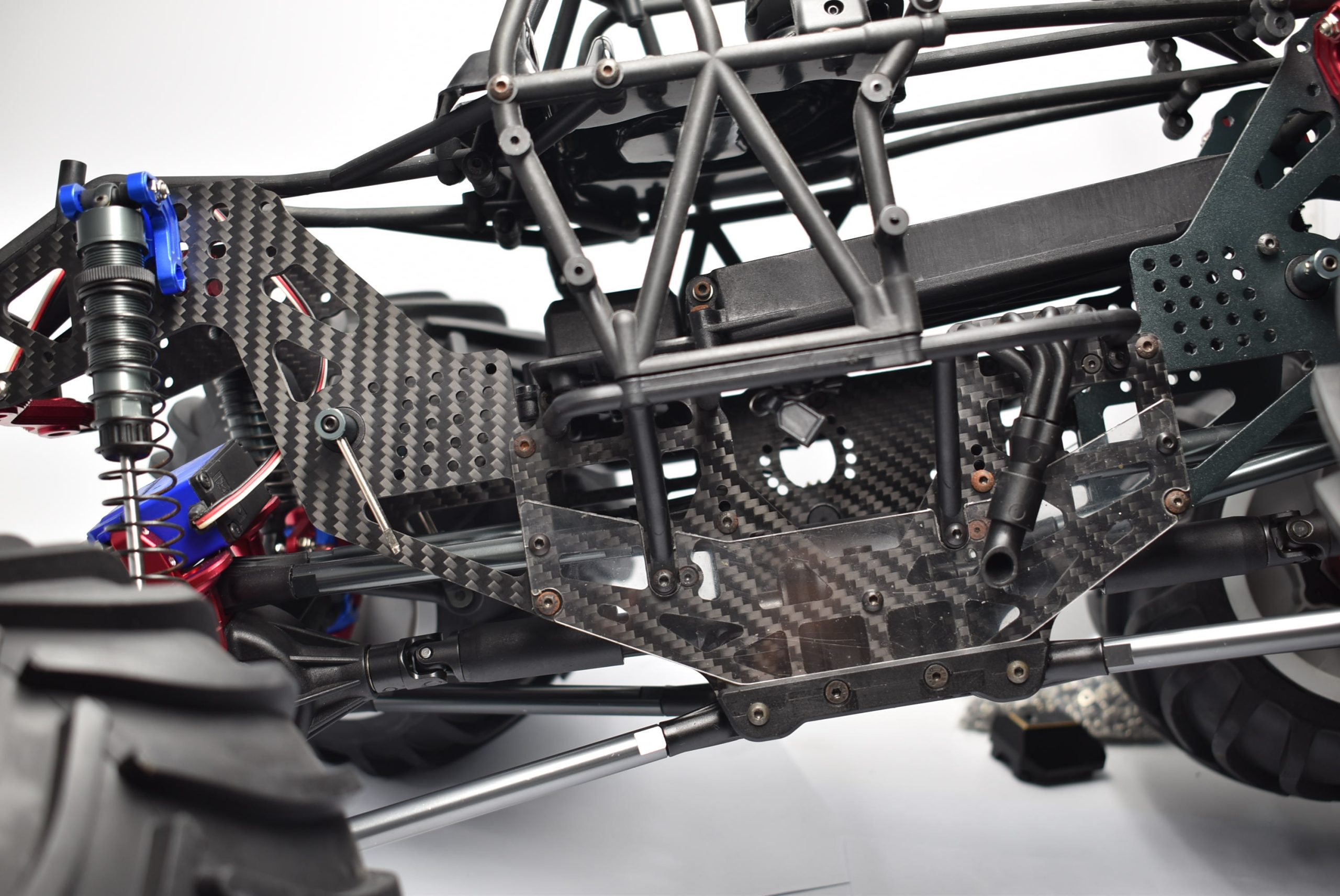 LOSI LMT GRAVE DIGGER 4WD 1/8 CARBON FIBER CENTER CHASSIS SIDE PANELS ...